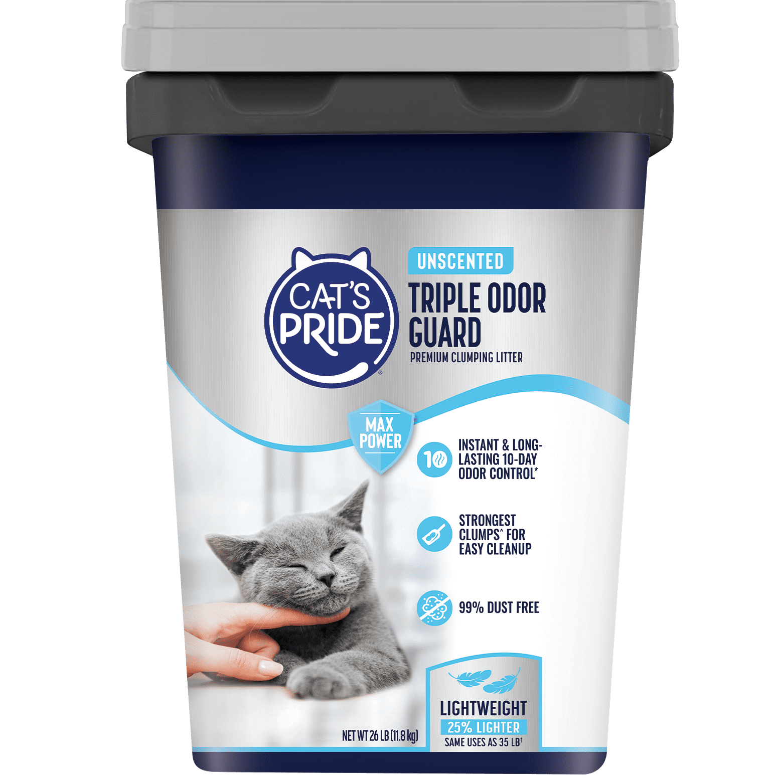 Cat's Pride Max Power Triple Odor Guard Unscented Clumping Cat Litter ...