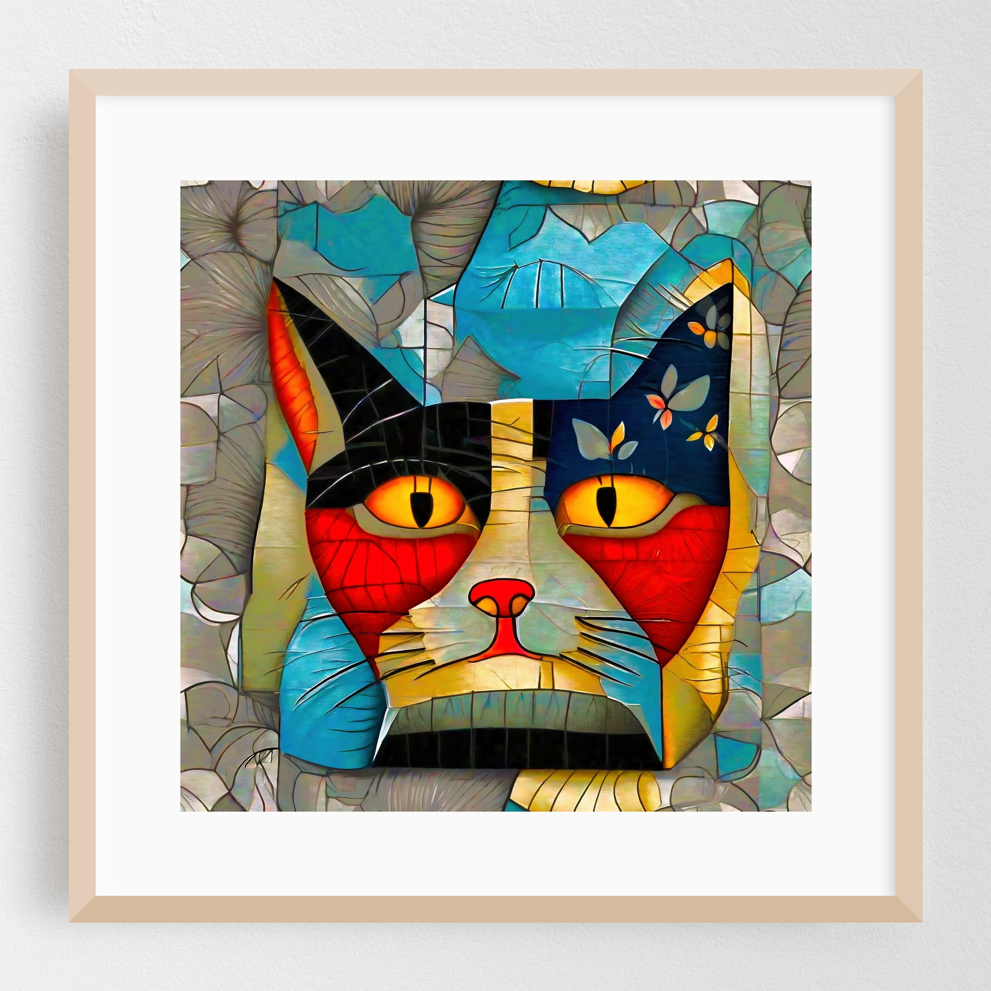 Cat's portrait 2 - Digital Art Cat Abstract Modern Art Geometric Animal ...