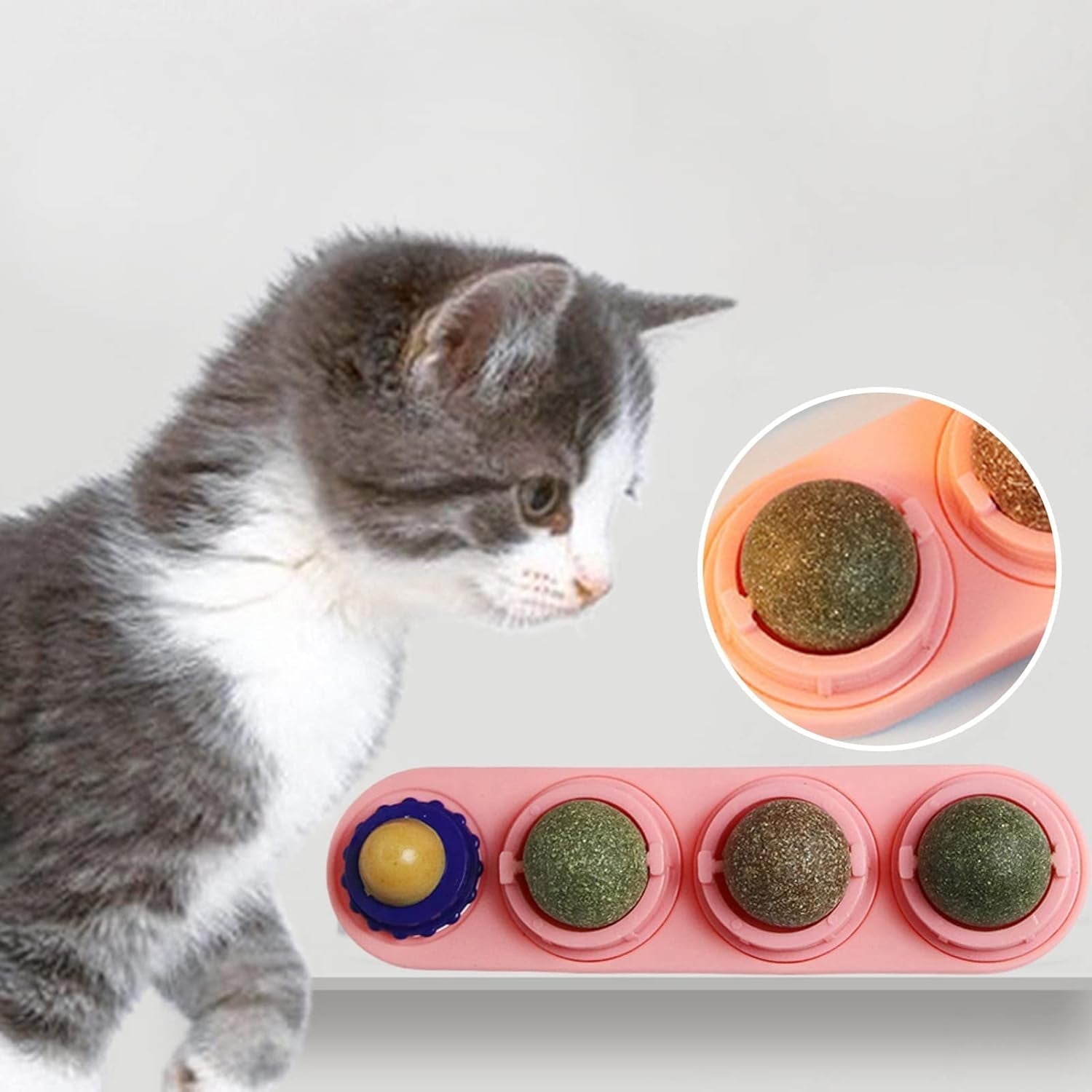Catnip & Silver Vine Ball Toy with Energy Balls, Edible Chews for Teeth ...