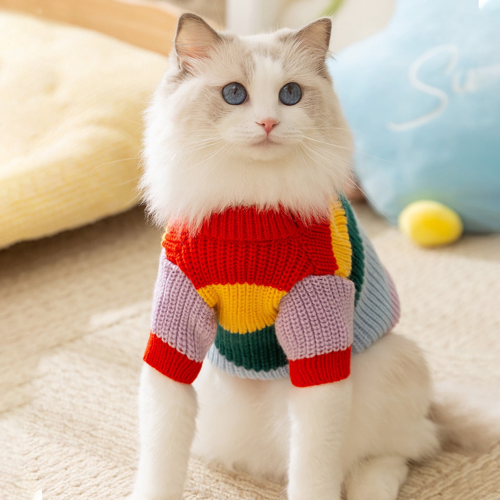 Cat sweaters, cat sweaters for girls and boys, high-neck pullover puppy ...