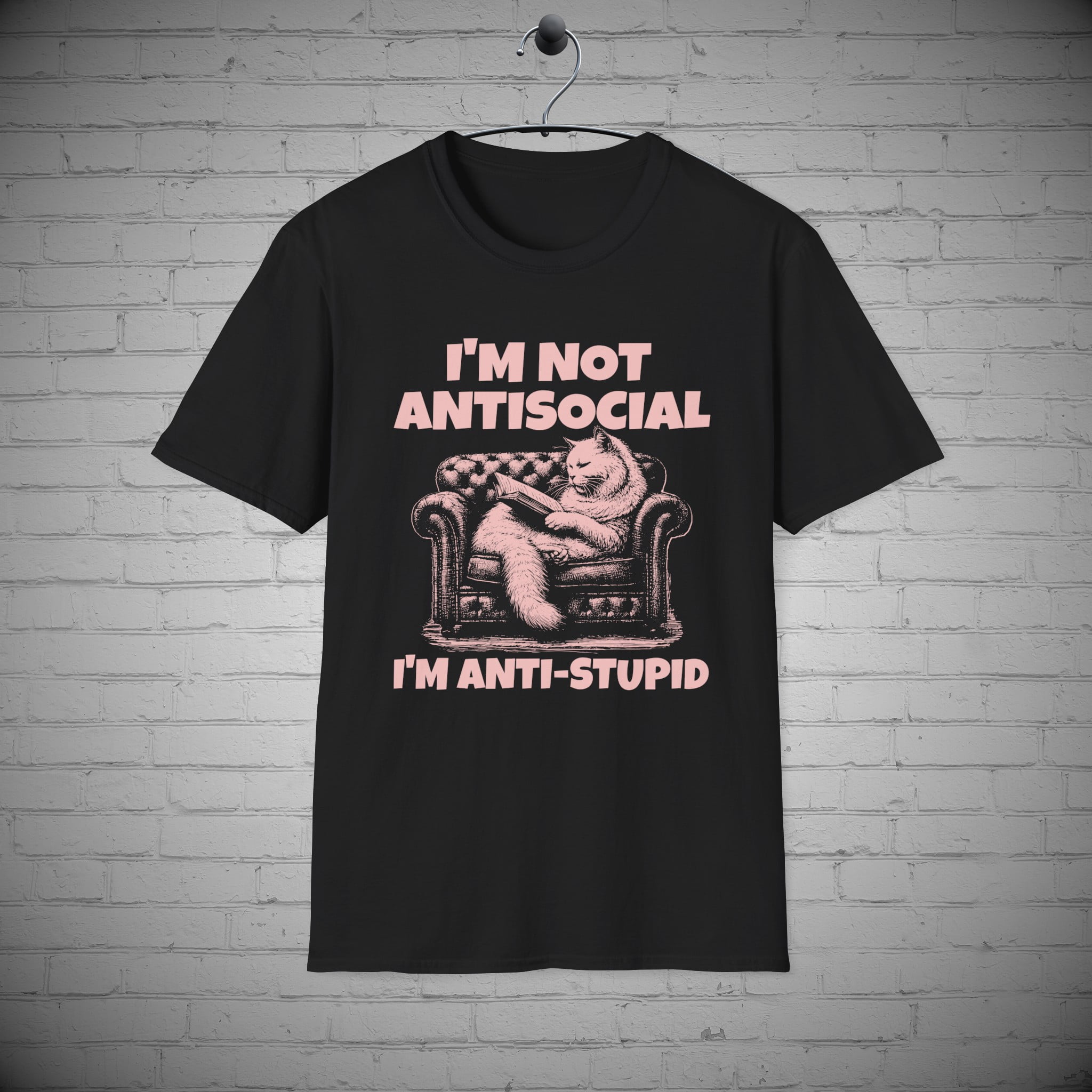 Cat t-Shirt, Not Anti-Social I'm Anti-Stupid Funny Cat tee, Sarcastic ...