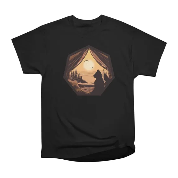 Cat tent fox and paragliding T-Shirt Tee Gift For Him Merch For Her ...