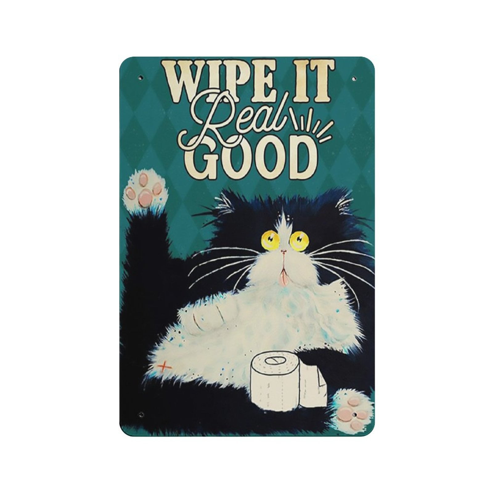 Cat tin sign - Good tin sign, Funny Tuxedo Cat Wall Art, Love Cat Home ...