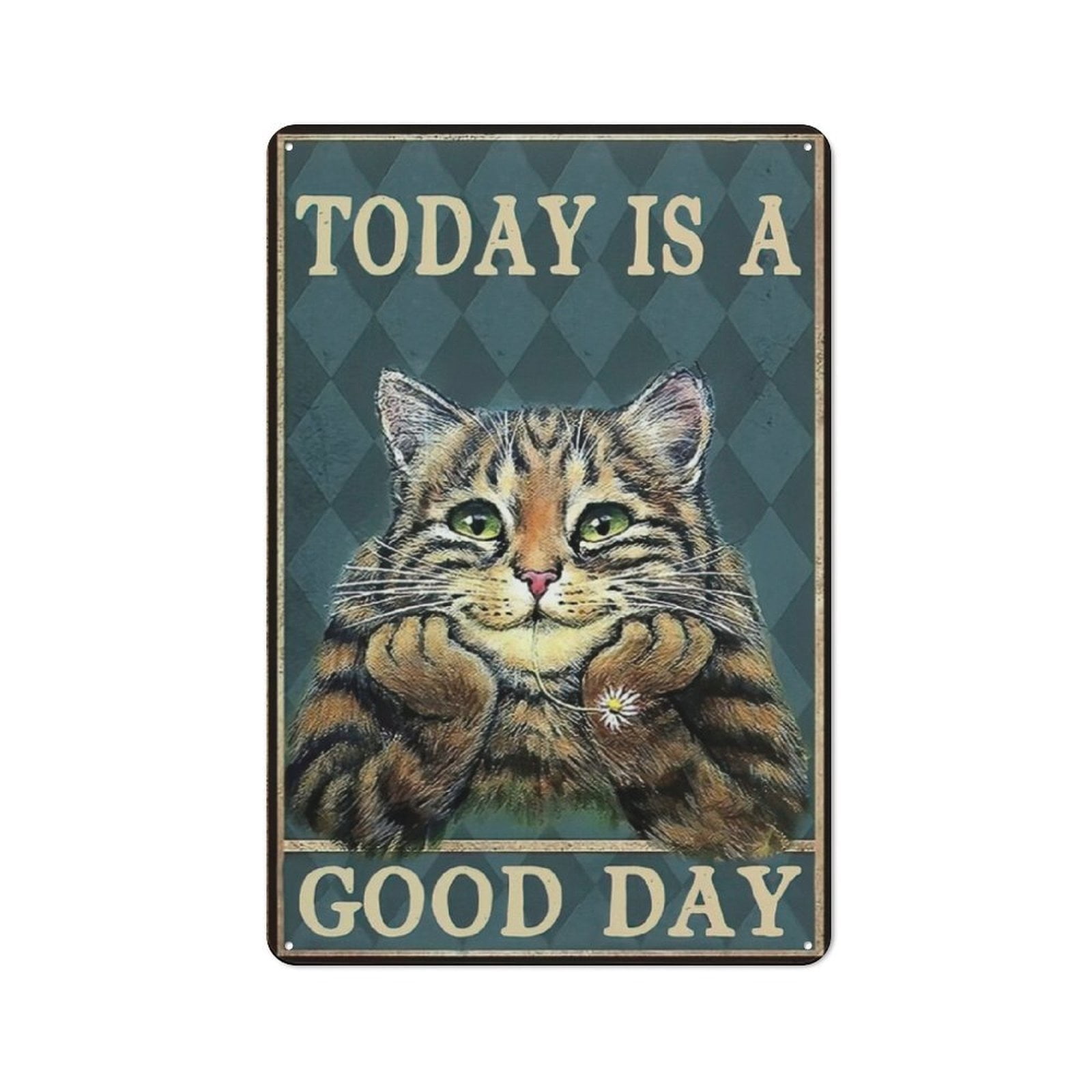 XIANGGUANG black Cat today is a good day Vintage Sign For room office ...