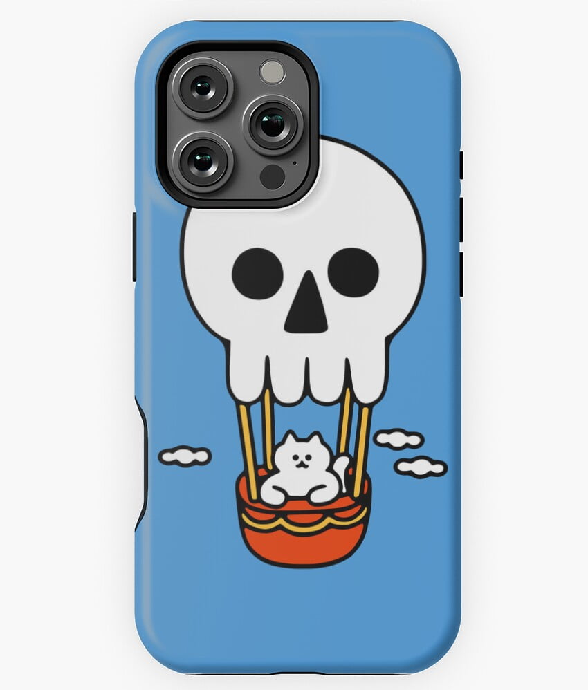 Cat up in Skeleton Balloon M15446 Phone case for iPhone 11 to 16 Pro ...