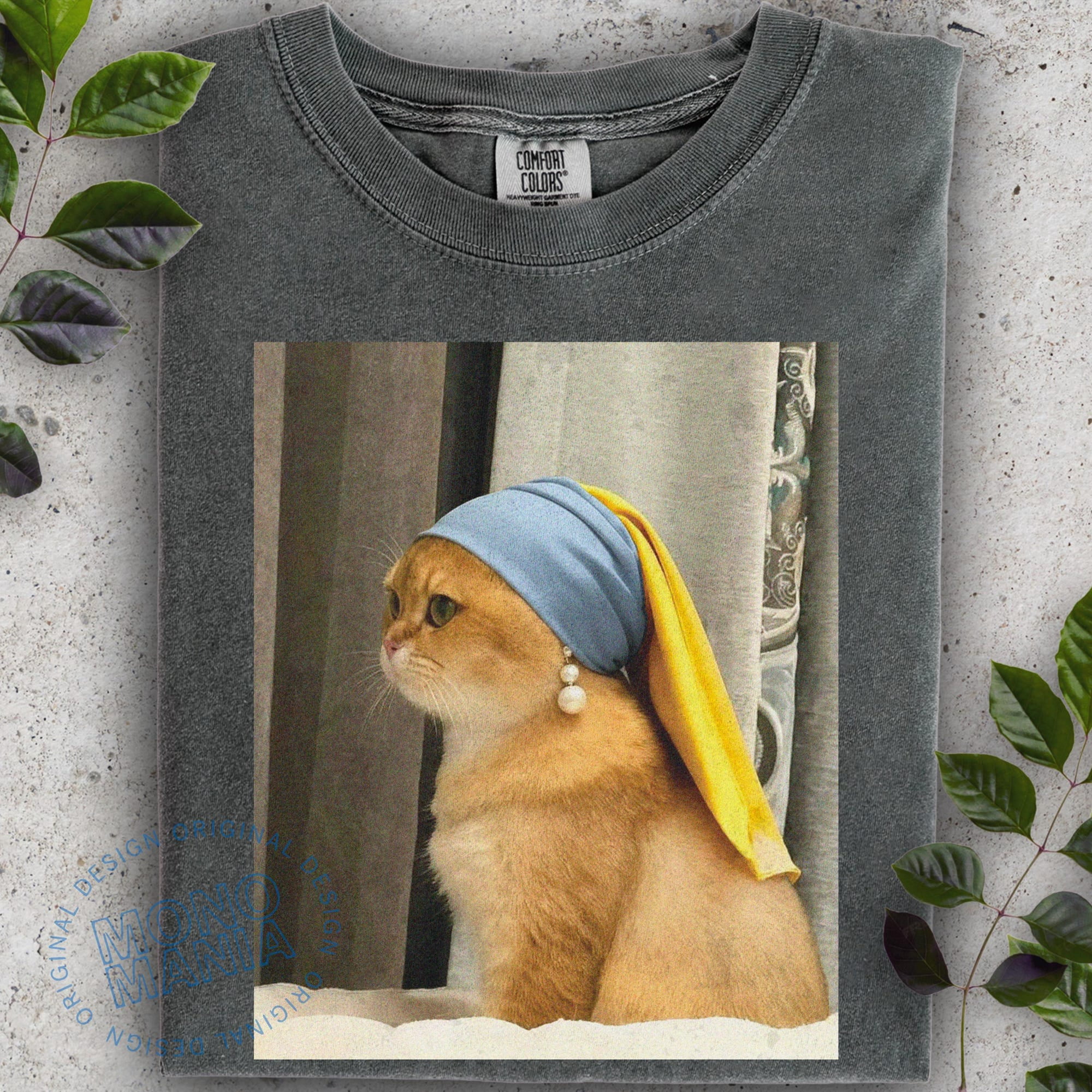 Cat with Pearl Earring Meme Shirt Gen Z Joke Shirt Stupid Brainrot Gift ...