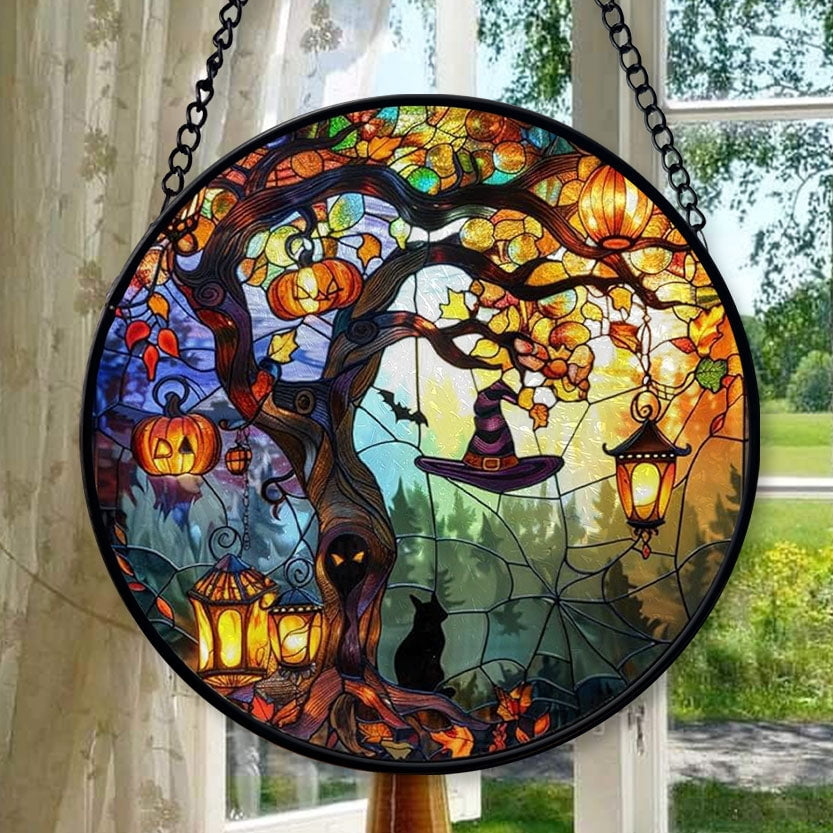 Cat4 Stained Glass Window Hanging, Christmas Decoration Gift, Mother’S ...