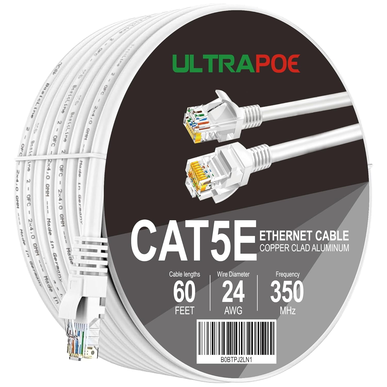 Cat5E Outdoor Ethernet Cable 60Ft, Cat 5E Network Internet Cable，350Mhz ...