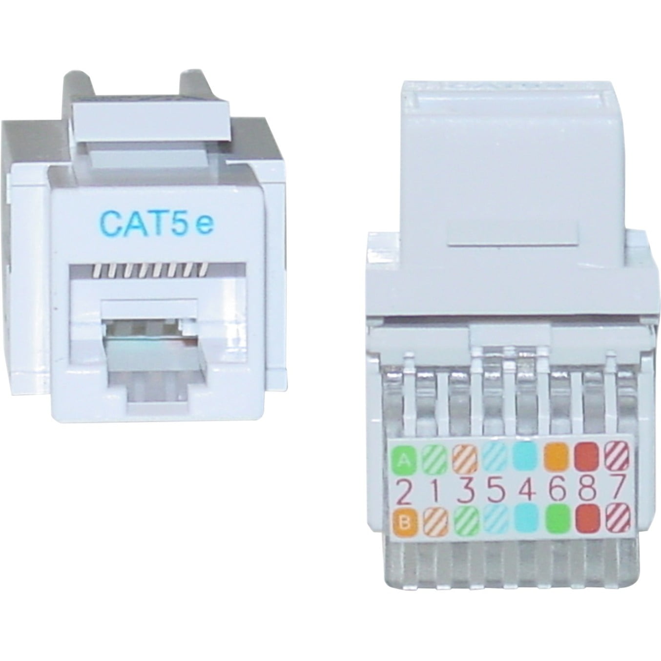 Cat5e Keystone Jack, Toolless RJ45 Female (UTP) to 110 Punch Down ...