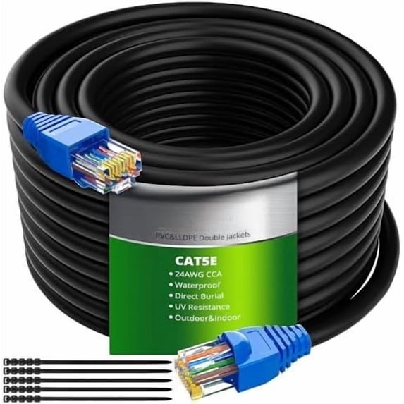 Cat5e Outdoor Ethernet 100 , 5e Internet Network LAN , Flexible Than 6 ...