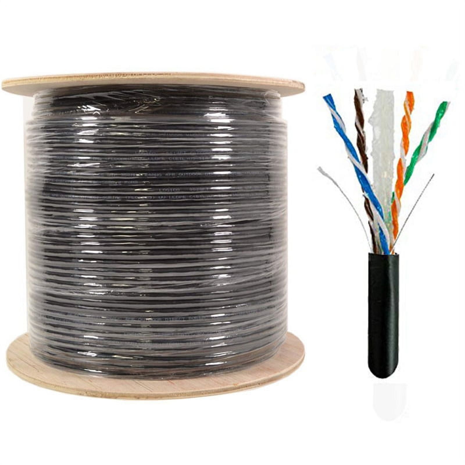 Cat6 1000FT UTP Ethernet Cable Outdoor Direct Burial Gel Flood 23AWG Bare Copper - Walmart.com