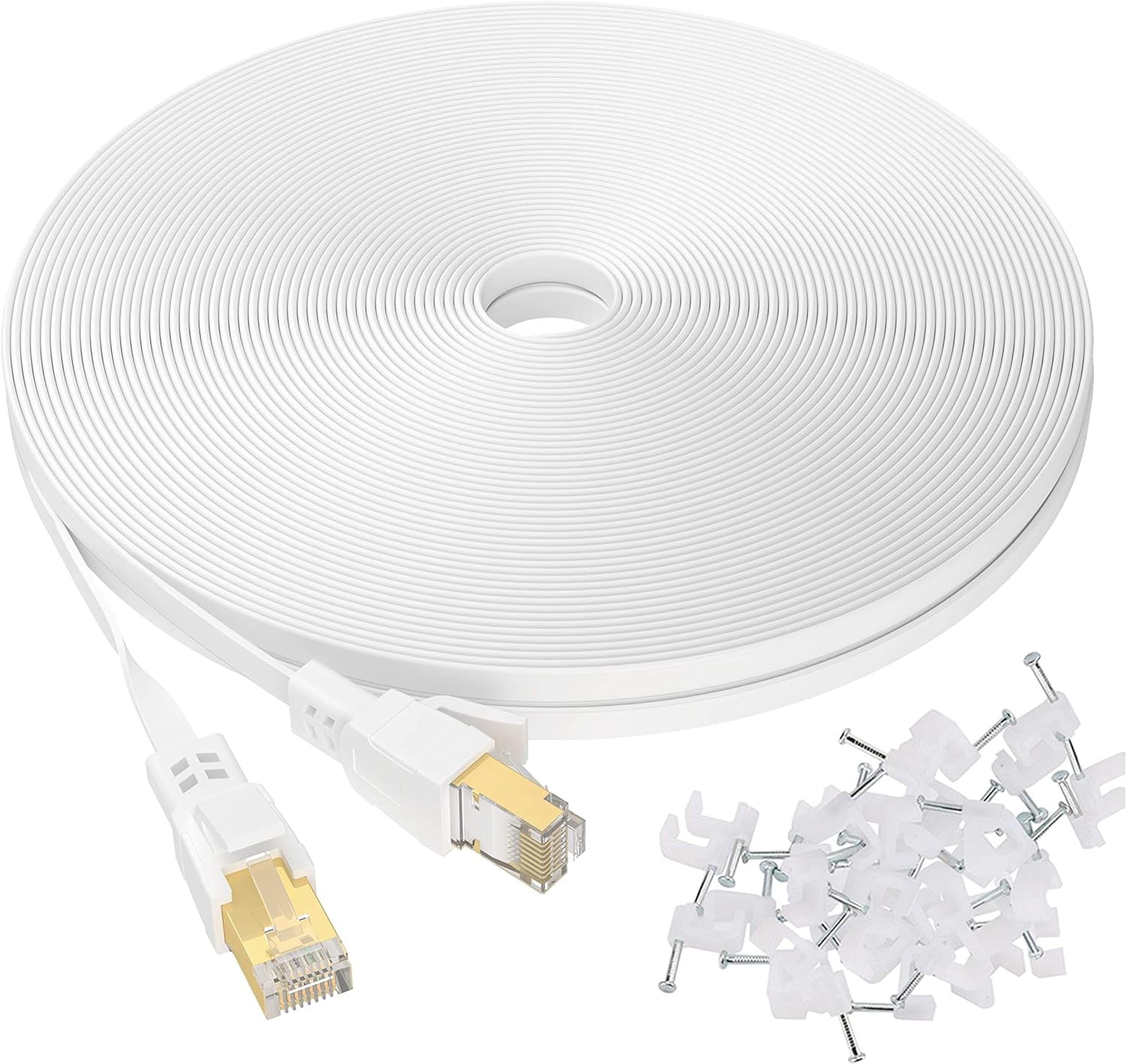 (Cat6 5 Ft 6Pack + Cat8 25 Ft) Ethernet Cable Shielded, Heavy Duty Flat ...