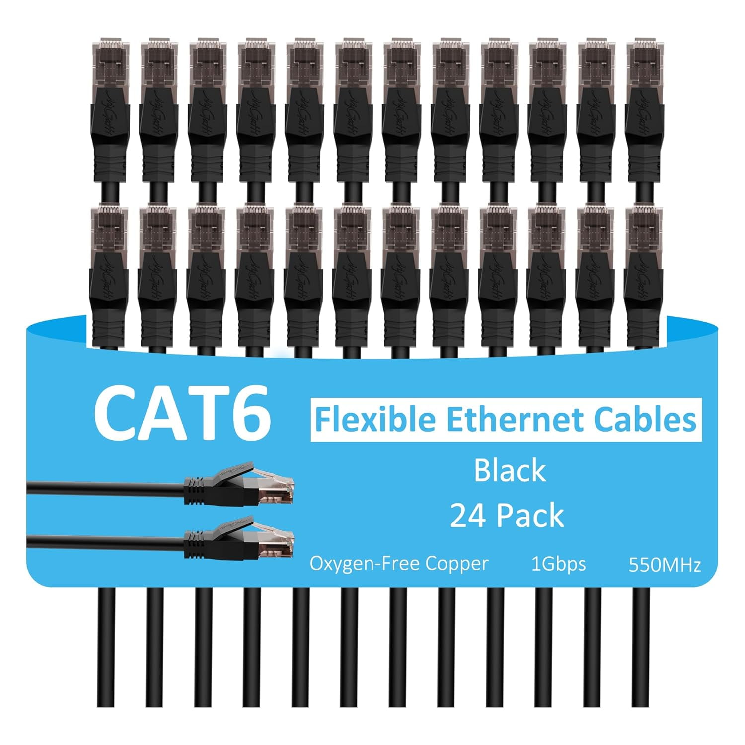 Cat6 Ethernet Cable 0.5 FT (24-Pack), Snagless Cat 6 Patch Cable ...