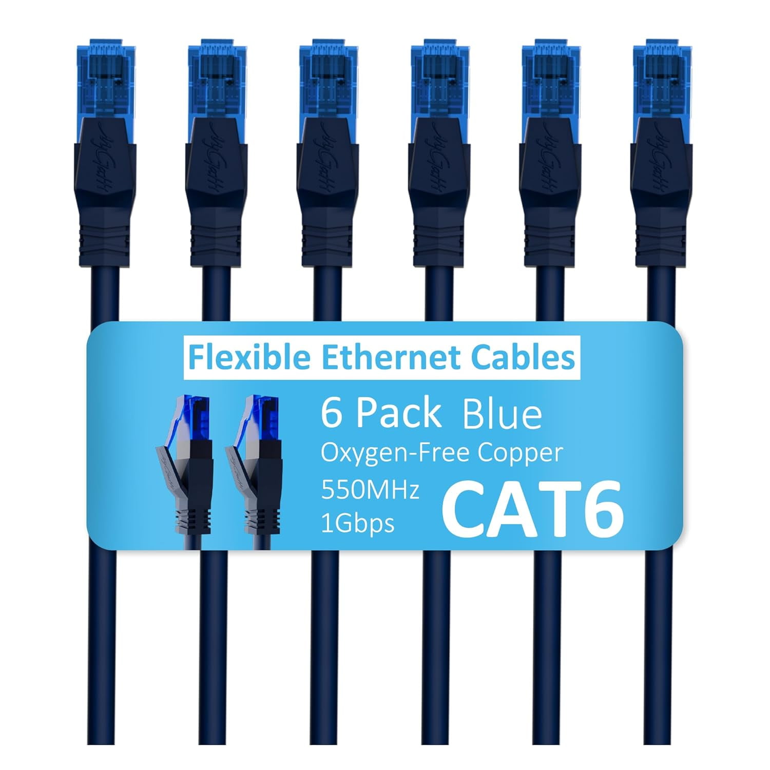 Cat6 Ethernet Cable 1.5 FT (6-Pack), Snagless Cat 6 Patch Cable ...