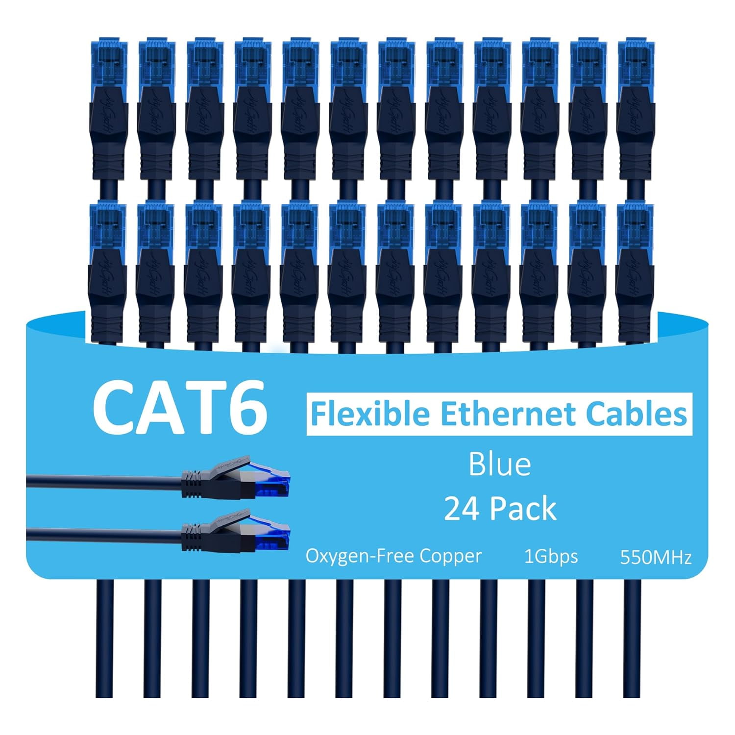 Cat6 Ethernet Cable 1 FT (24-Pack), Snagless Cat 6 Patch Cable ...
