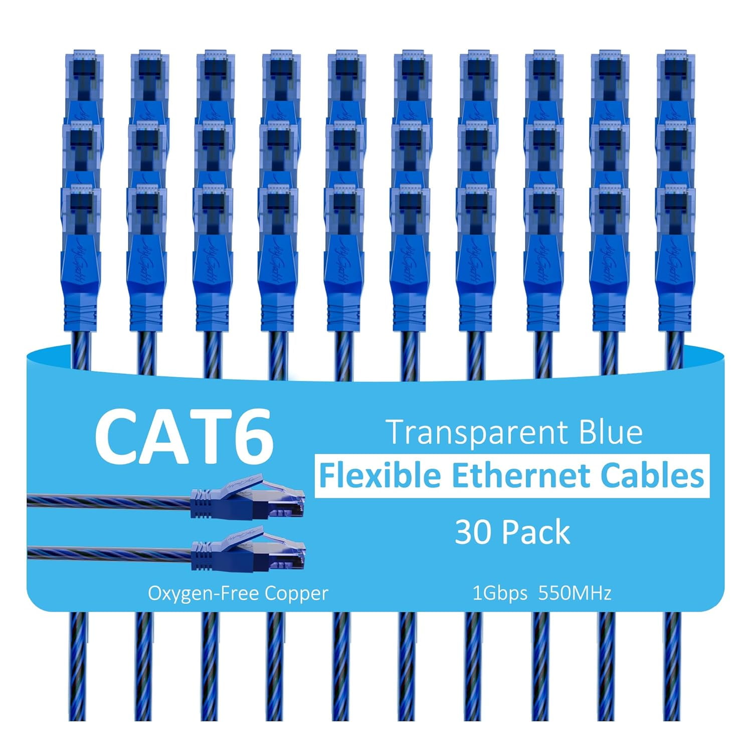 Cat6 Ethernet Cable 2 FT (30-Pack), Snagless Cat 6 Patch Cable ...