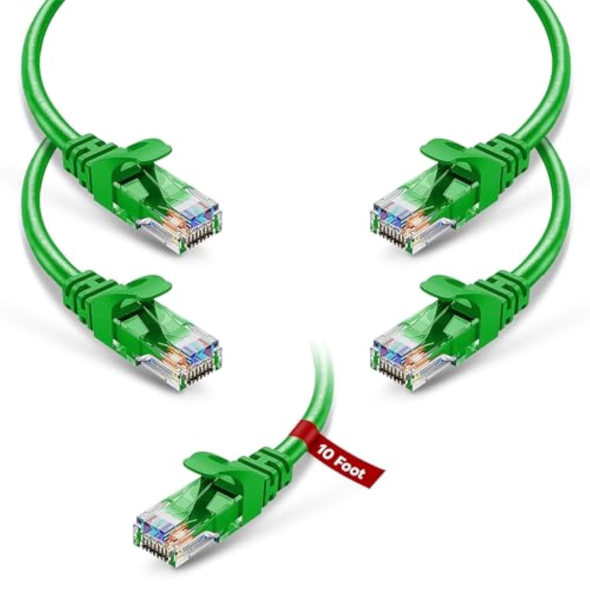 NewYork Cables Cat6 Ethernet Cable 5-Pack 10ft RJ45 LAN UTP Patch ...