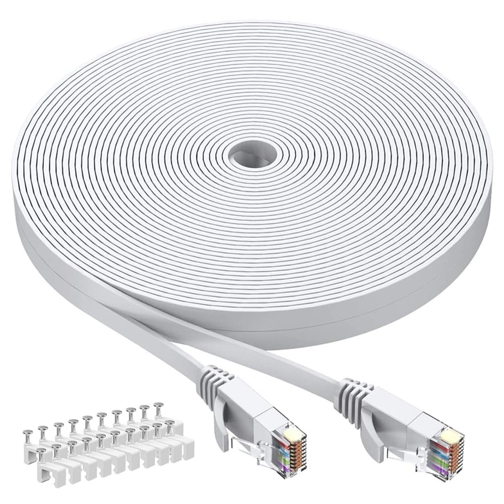 Cat6 Ethernet Cable, Long Internet Cables High-Speed Patch Cord Flat ...