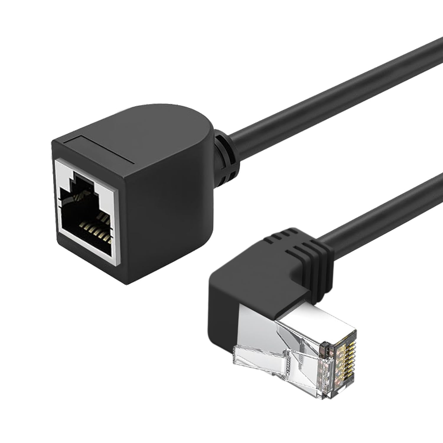 Cat6 Ethernet Extension Cable,90 Degree Rj45 Cords Shielded Male To ...