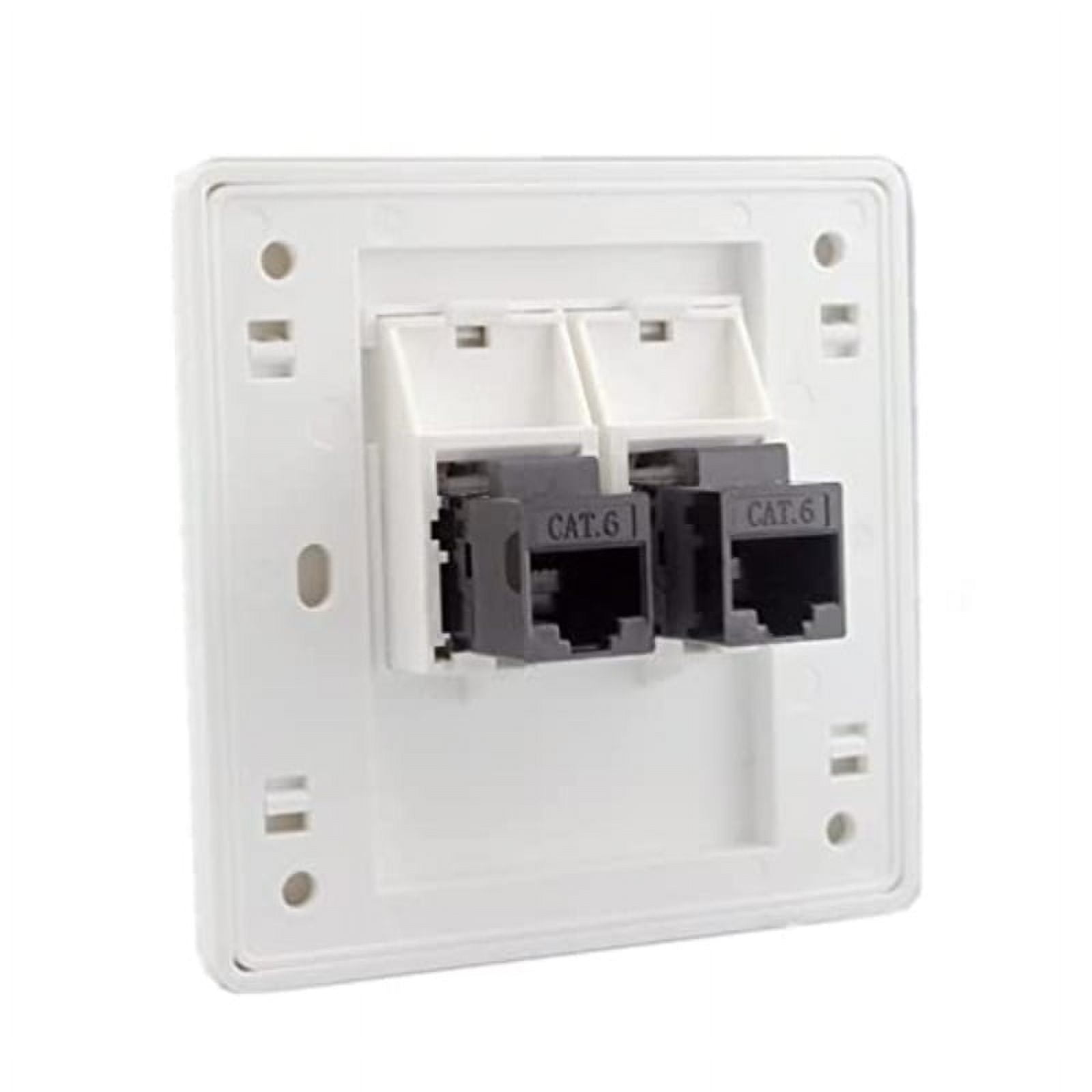 Cat6 Ethernet Wall Plate Outlet,RJ45 Female to Female Jack Socket,Gigabit Dual-Pass Network Port ...