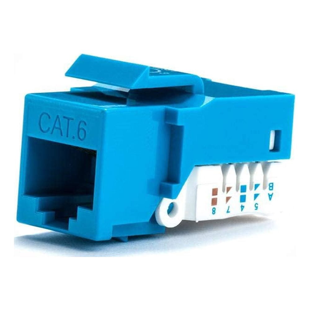Cat6 Keystone Jack - Toolless (Blue) by Vertical Cable - Walmart.com