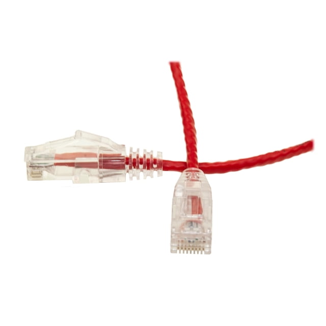Cat6 Red Slim Ethernet Patch Cable, Snagless/Molded Boot, POE Compliant ...