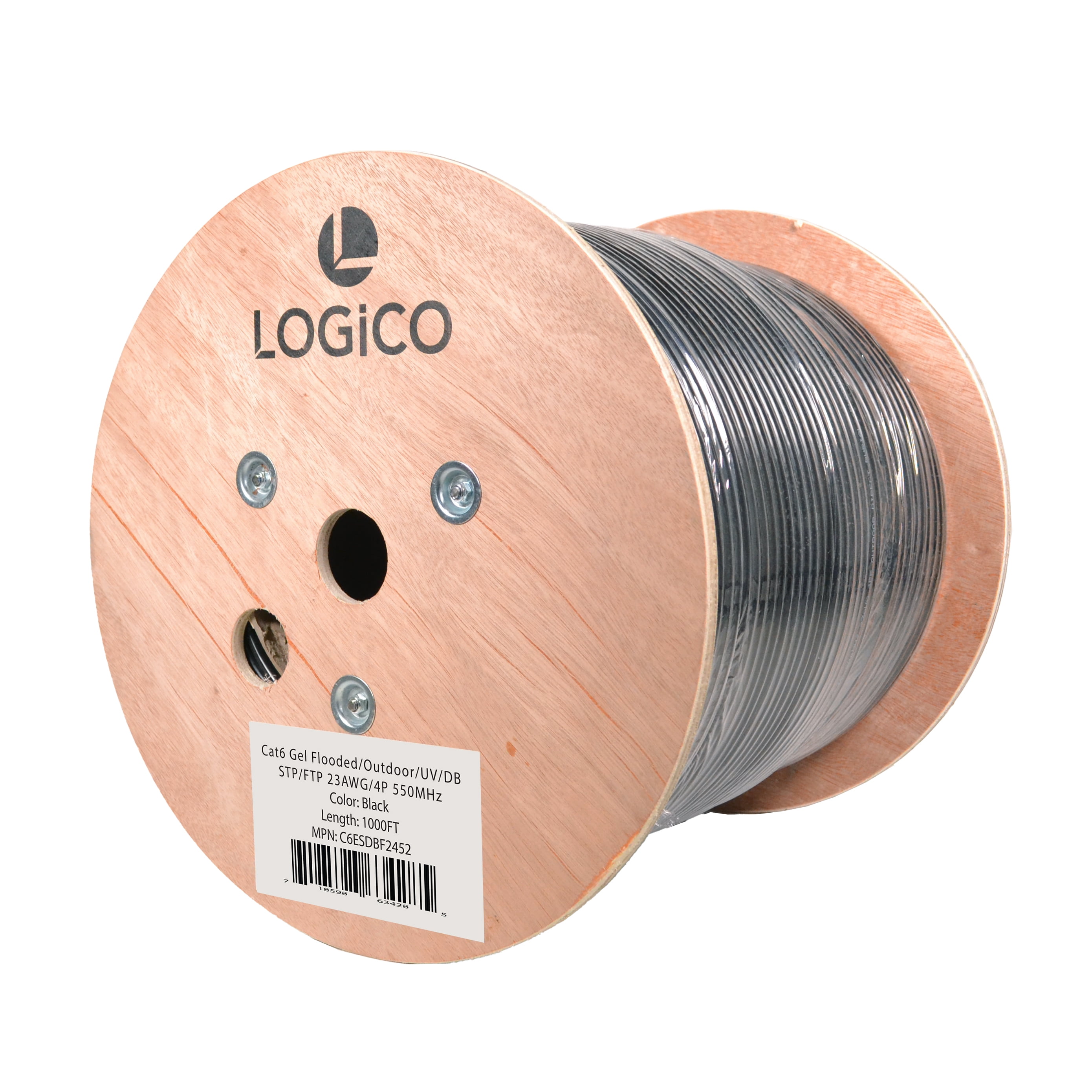 LOGICO Cat6 Shielded 23AWG Pure Copper Ethernet Cable, 1000FT Outdoor ...