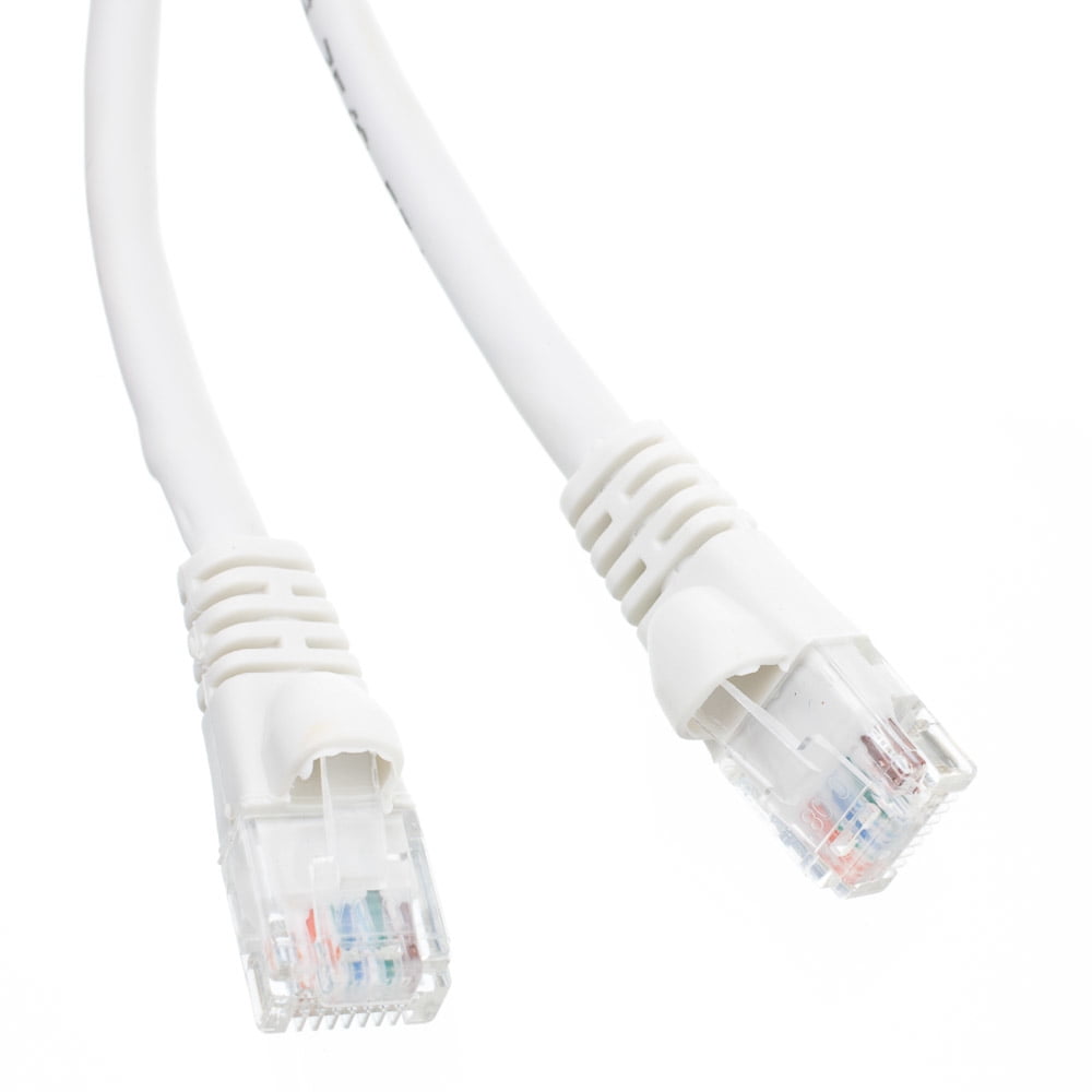 Cat6 White Ethernet Patch Cable, Snagless - Molded Boot, 50 Foot ...