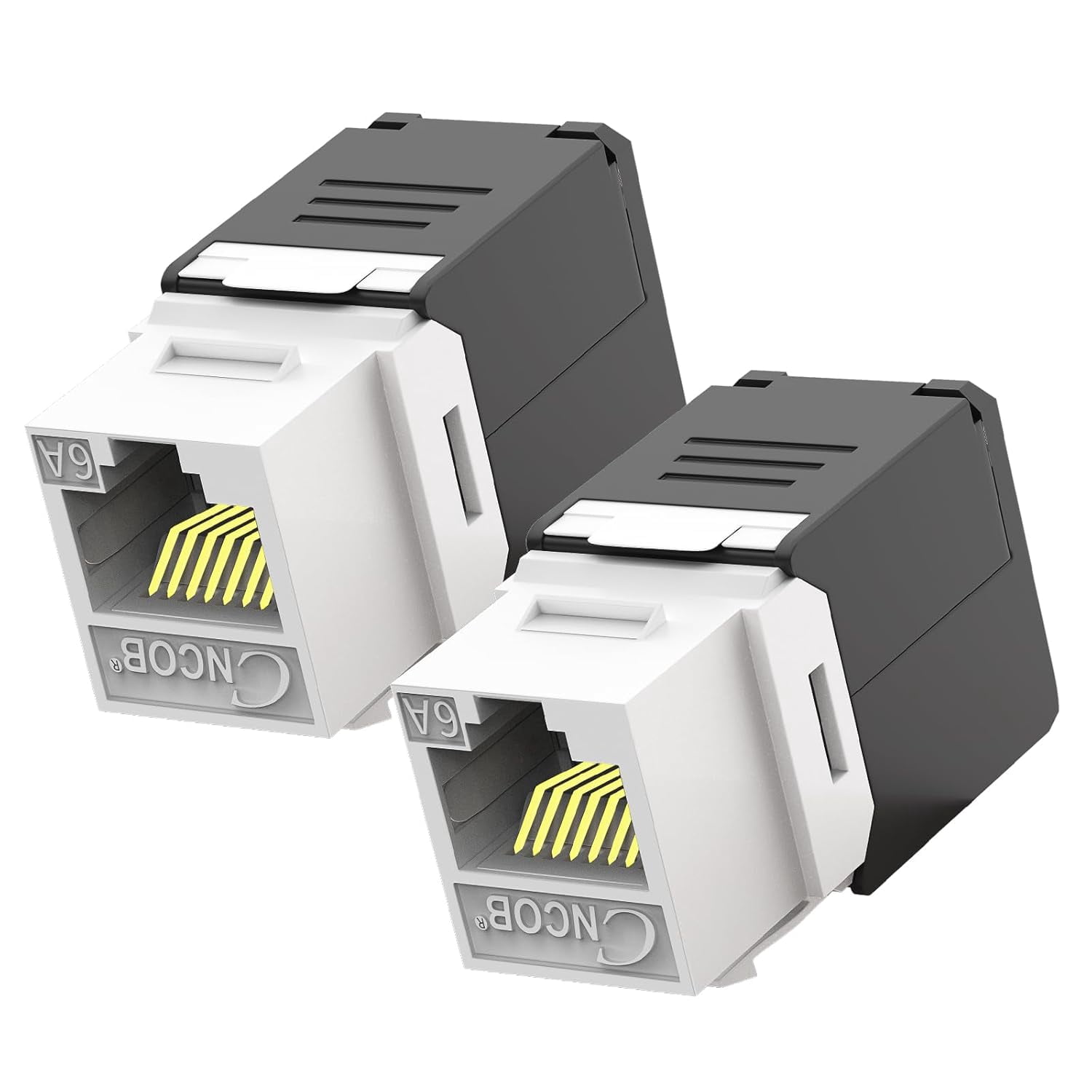 Cat6A Keystone Jack Toolless 2 Pack, Golded Plated Tool Free RJ45 ...
