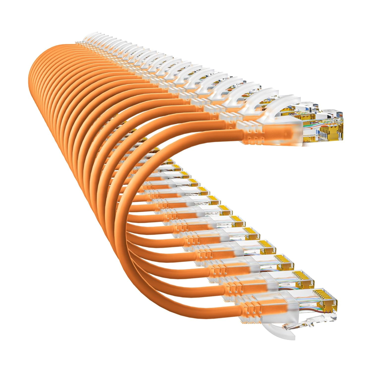 Cat6a Patch Cables 3ft (24 Pack) Slim, Cat6 Ethernet Patch Cable Pure ...