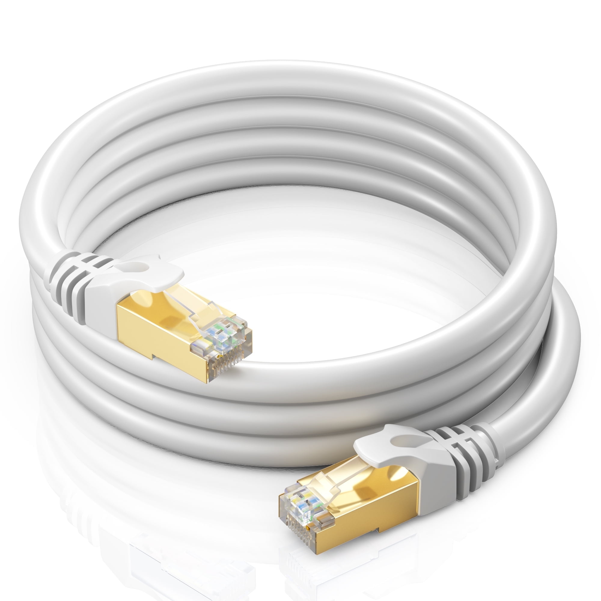 Cat7 Ethernet Cable 2 Ft - RJ45 Connector - Double Shielded STP - 10 ...