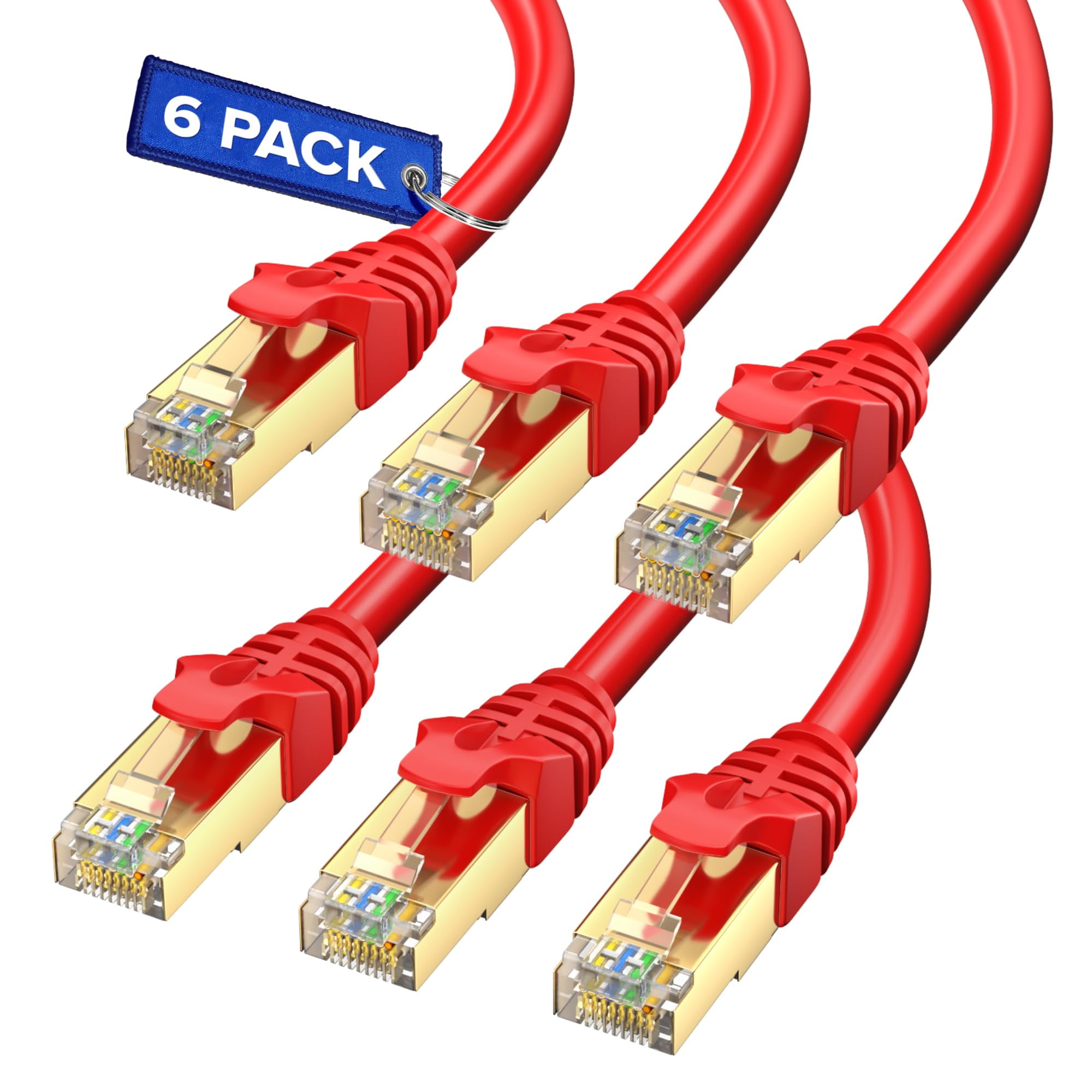 Cat 7 Ethernet Cable 20 ft - (6 Pack) High-Speed Cat7 Internet ...