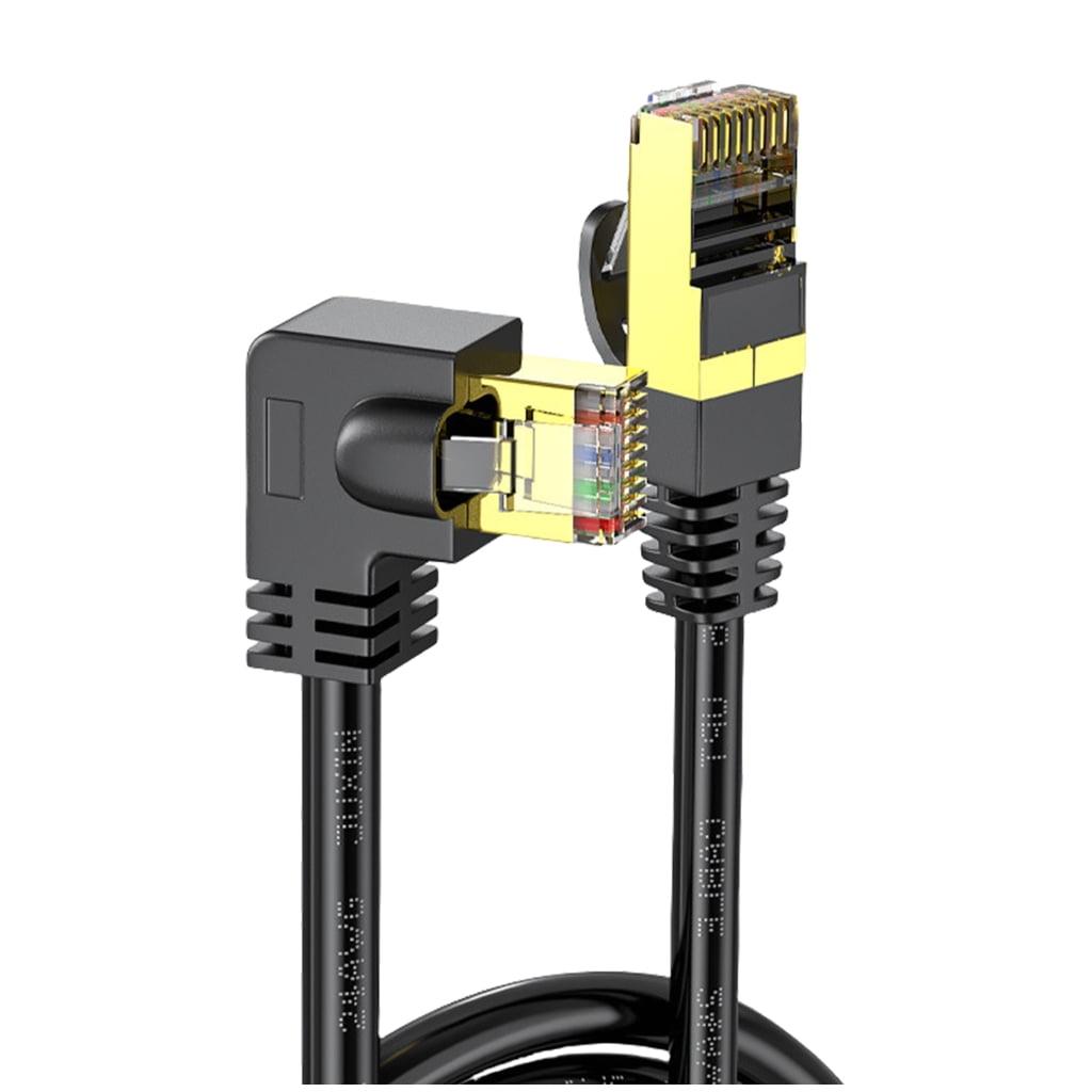 Cat8 Ethernet Cable 10-Gigabit 90 Degree Bend/Straight Head 4-Layer ...