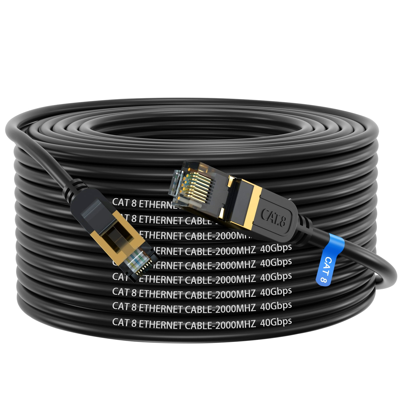 Cat8 Ethernet Cable 100ft Indoor Heavy Duty Network Cable High Speed ...