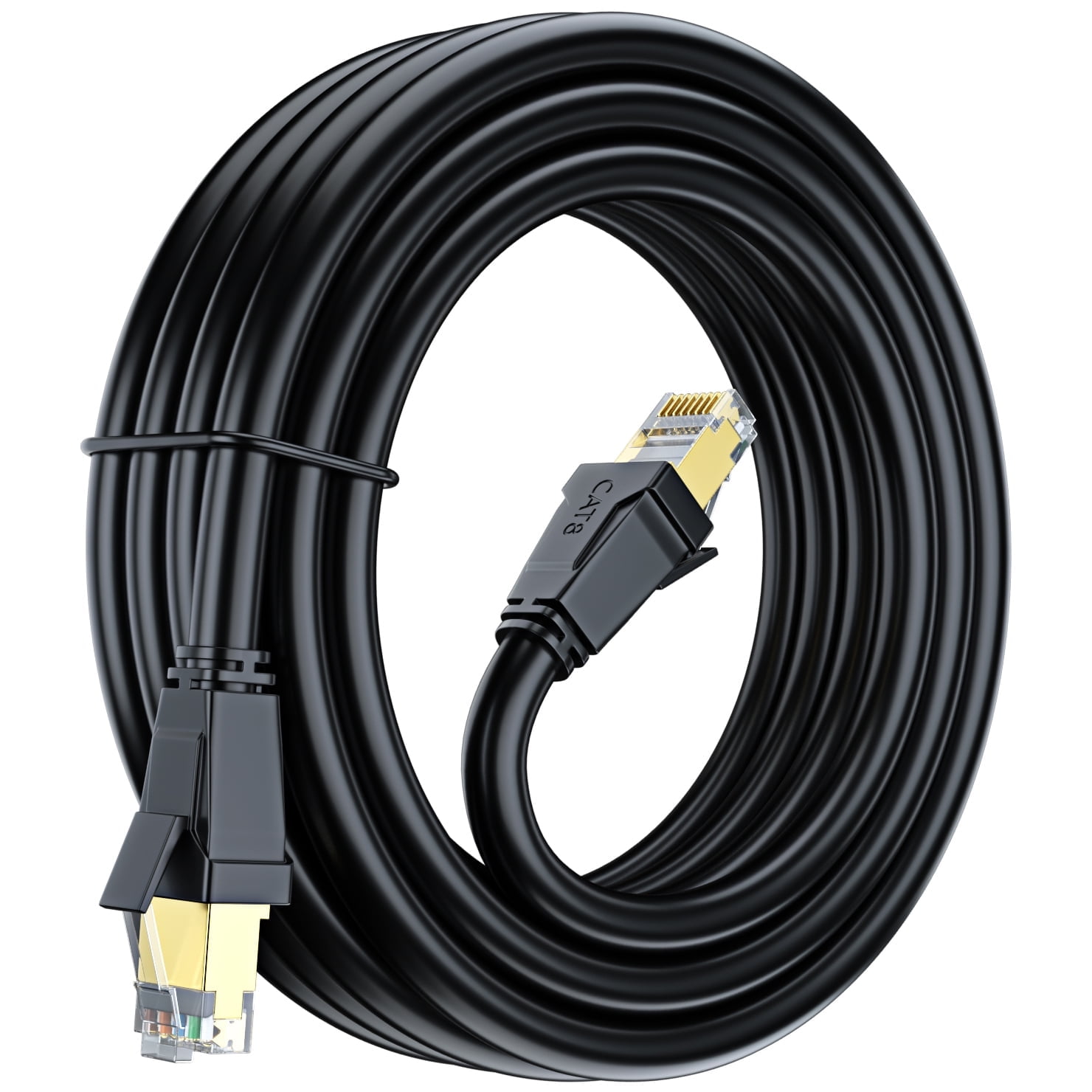 Cat8 Ethernet Cable - 15FT - Black - with A Gold Plated RJ45-40Gbps ...