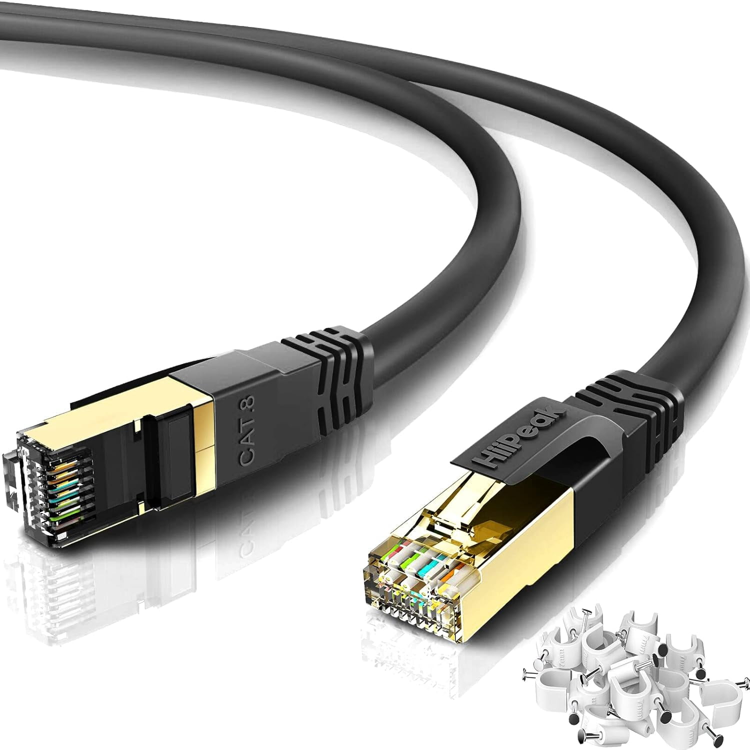 Cat8 Ethernet Cable 30FT, Indoor&Outdoor, Heavy Duty High Speed 26AWG ...