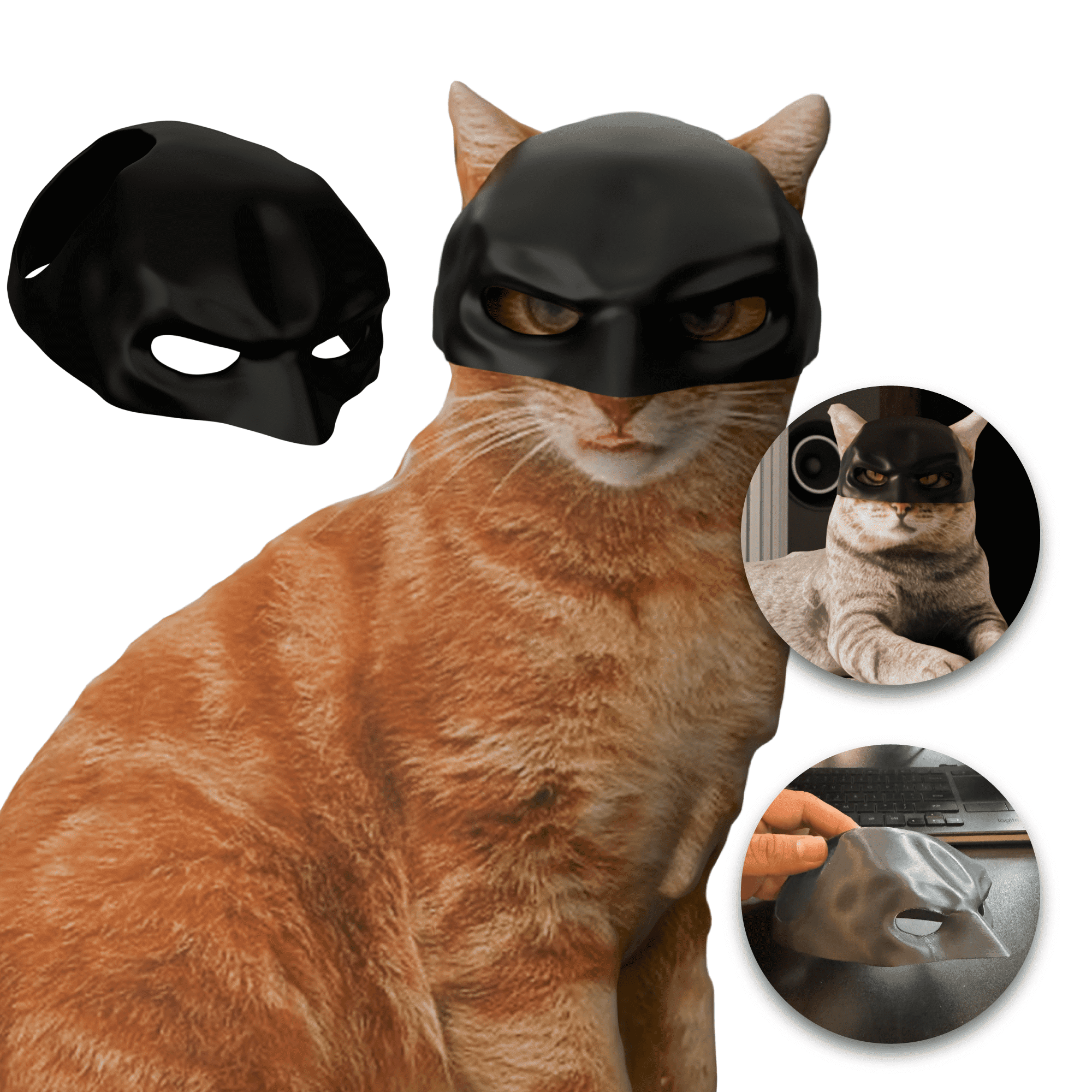 CatMan The Dark Meow - Cat Bat Mask, Funny Halloween Costume ...