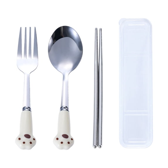 CatPaw Spoons And Forks Cat Chopsticks Set For Adults Cute Print ...
