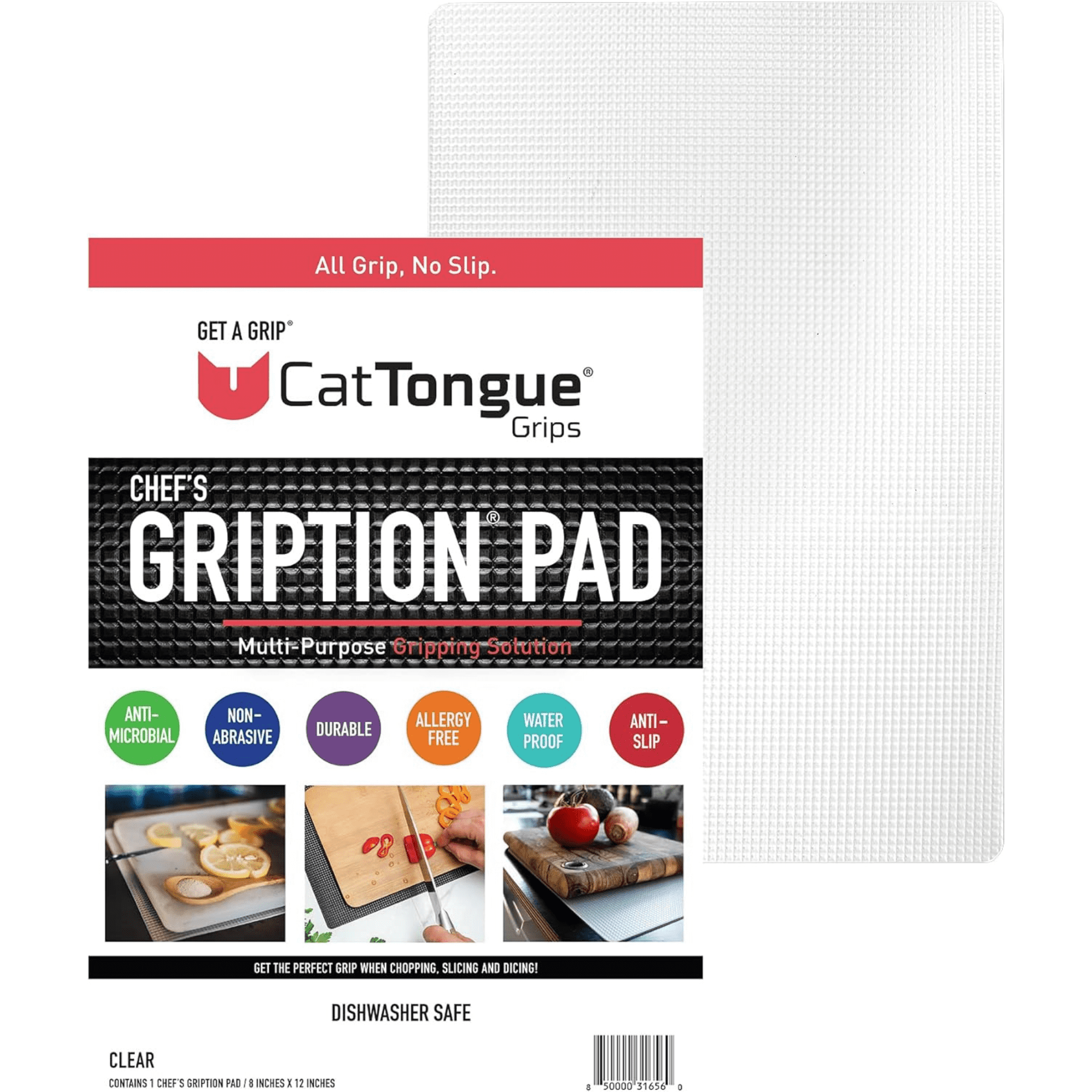 CatTongue Gription Non-Slip Pad for Kitchen - 8"x12" Non-Adhesive Anti ...