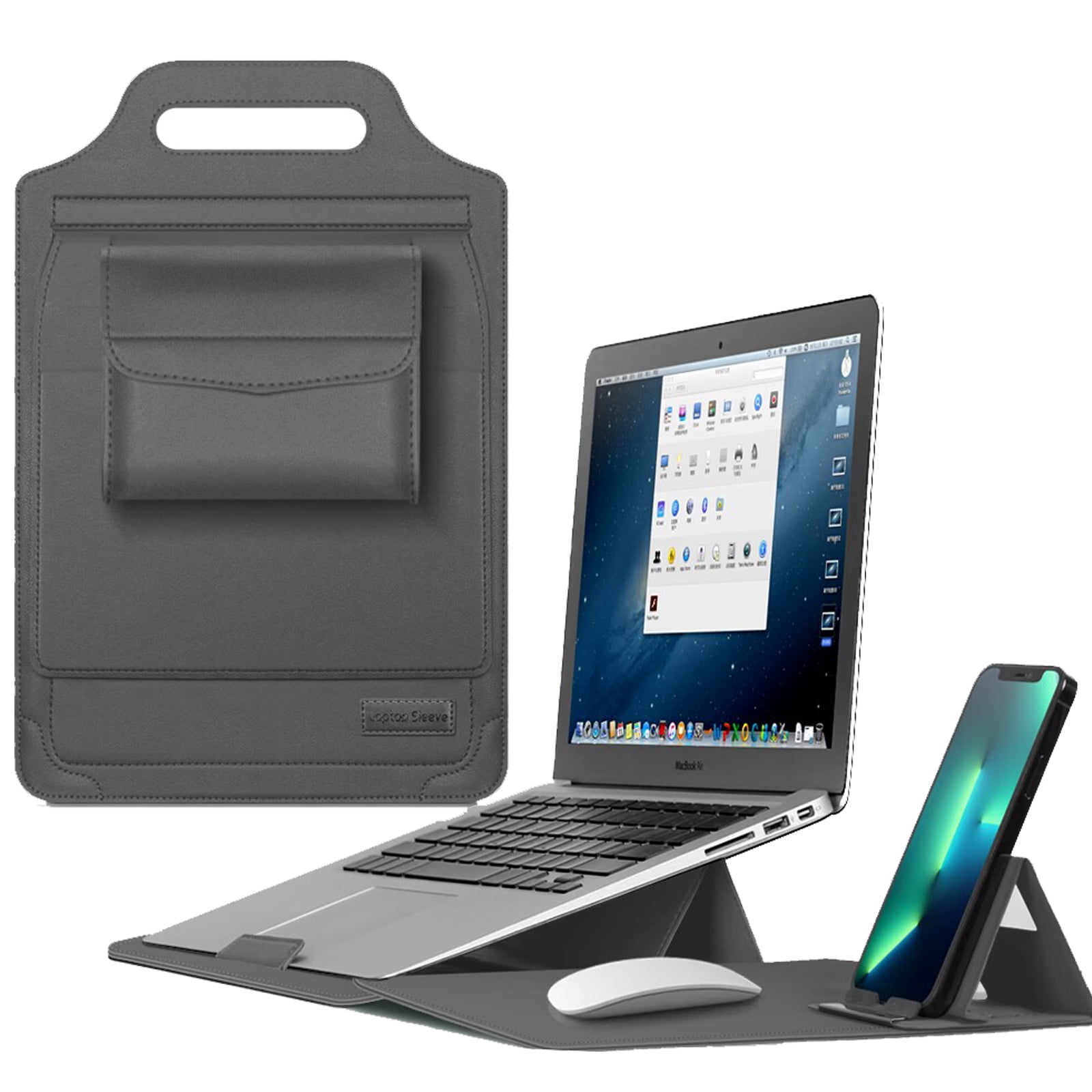 CatXQ 11 12 Inch Portable Laptops Sleeves with Handbag Laptop Stand ...