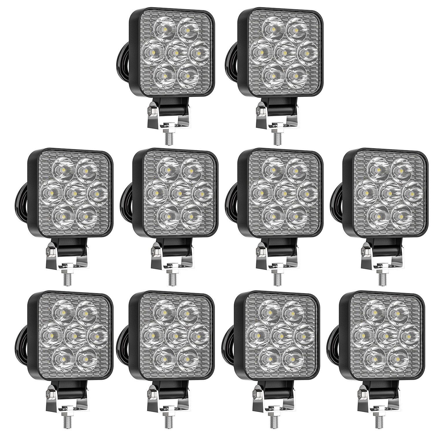 CatXQ 7 LED Square Automotive Light Bars 9-30V 21W 8400LM 2.5 Inch LED ...