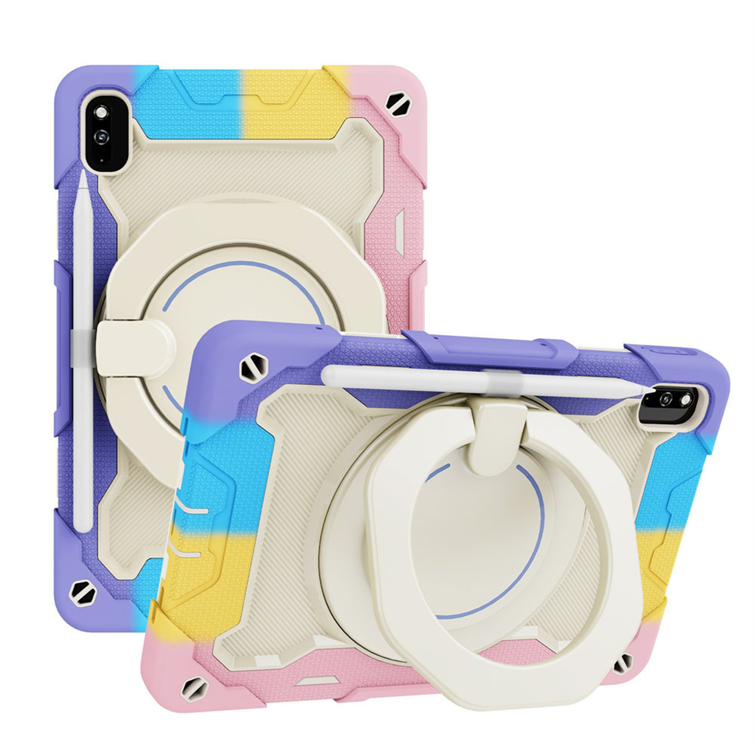 CatXQ Handheld Rotating Ring Bracket Armour Silicone Case For MediaPad ...