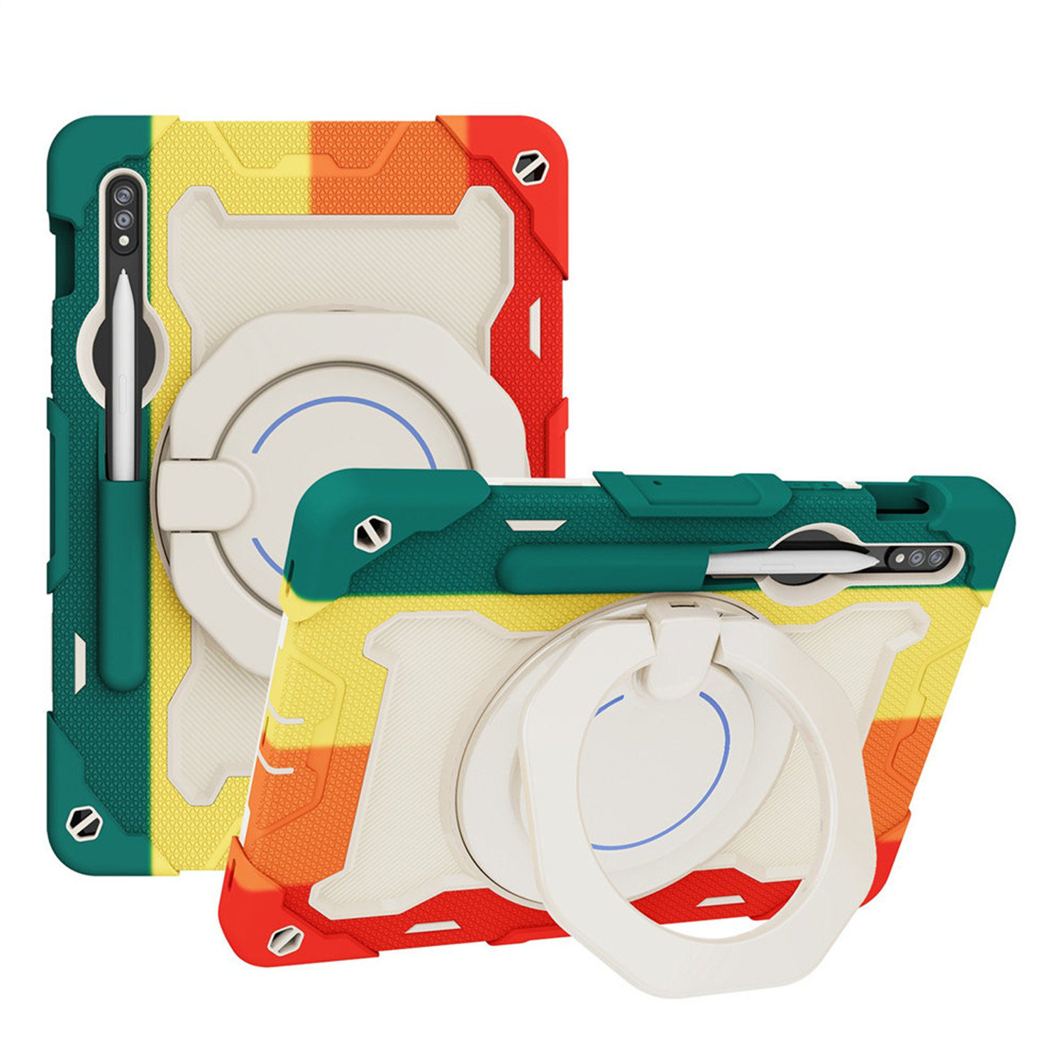 CatXQ Handheld Rotating Ring Bracket Armour Silicone Case For Samsung ...