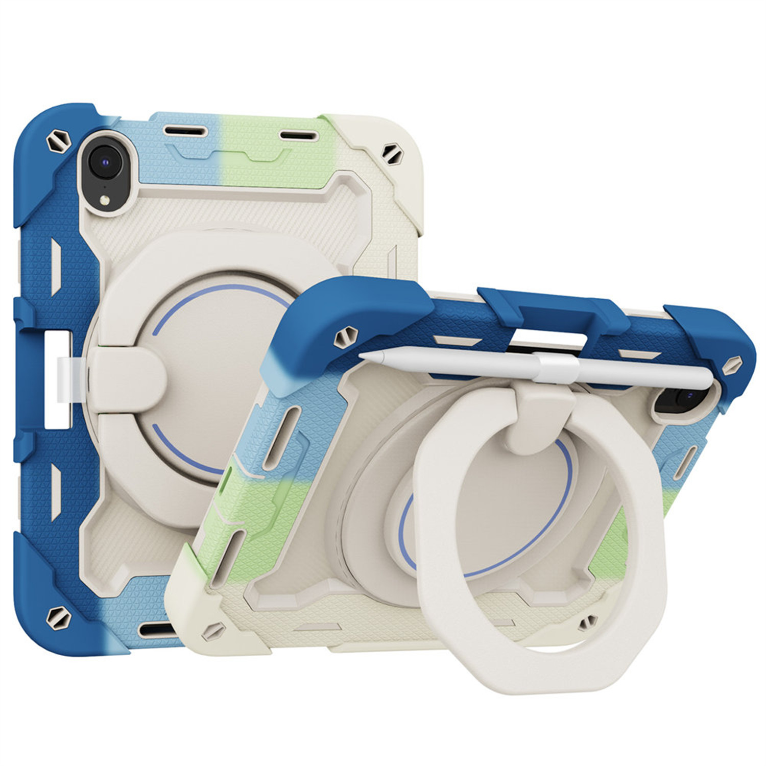 CatXQ Handheld Rotating Ring Bracket Armour Silicone Case For iPad mini ...