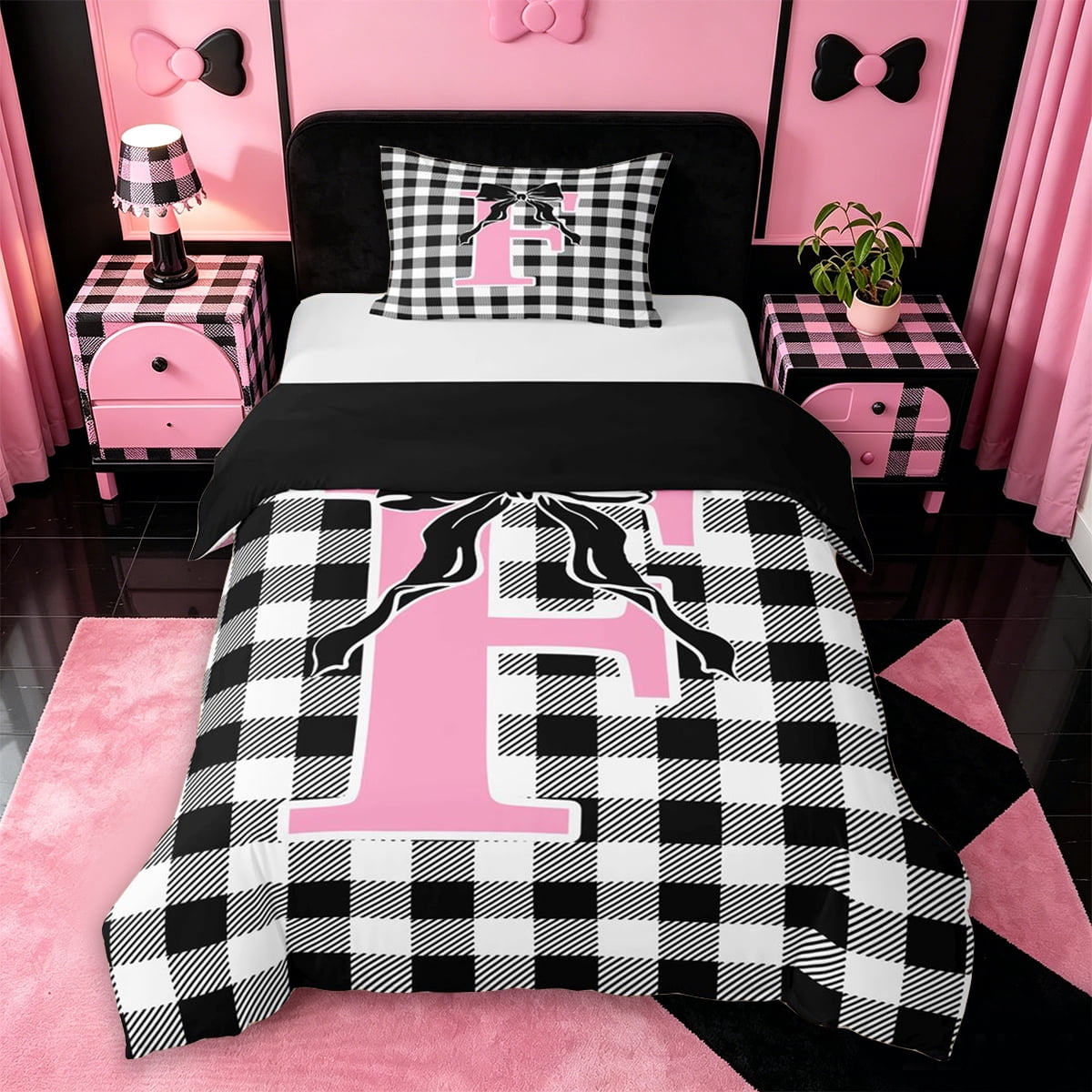 Catabedysis Black Checkered Pattern Twin Duvet Cover,Personalized ...