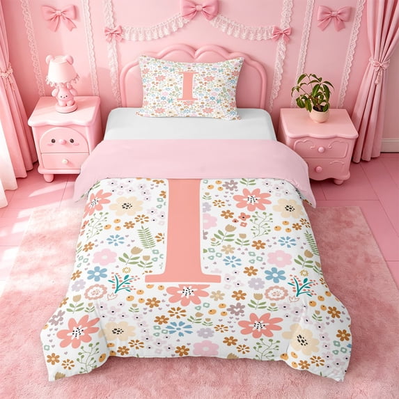 Catabedysis Boho Alphabet I Twin Duvet Cover,Colorful Cute Flowers Twin ...