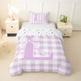 Catabedysis Bowknot Initial L Twin Duvet Cover,Purple ABC Themed Twin ...