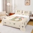 Catabedysis Bowknot Letter Print Bed Sheets,Colorful Flowers ...
