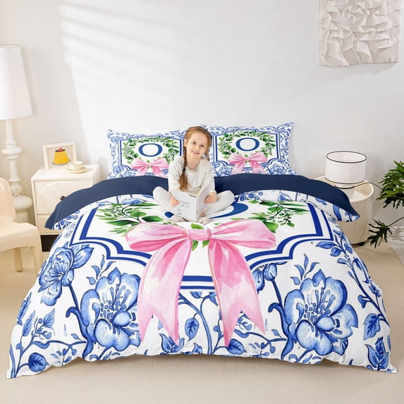 Catabedysis Bowknot Letter Print Bedding,Leaf Wreath Monogrammed O ...
