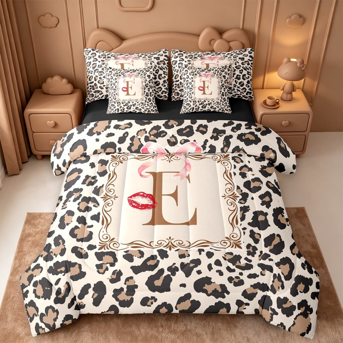 Catabedysis Bows ABC Print E 7 Pieces Full Size Bedding Sets ...